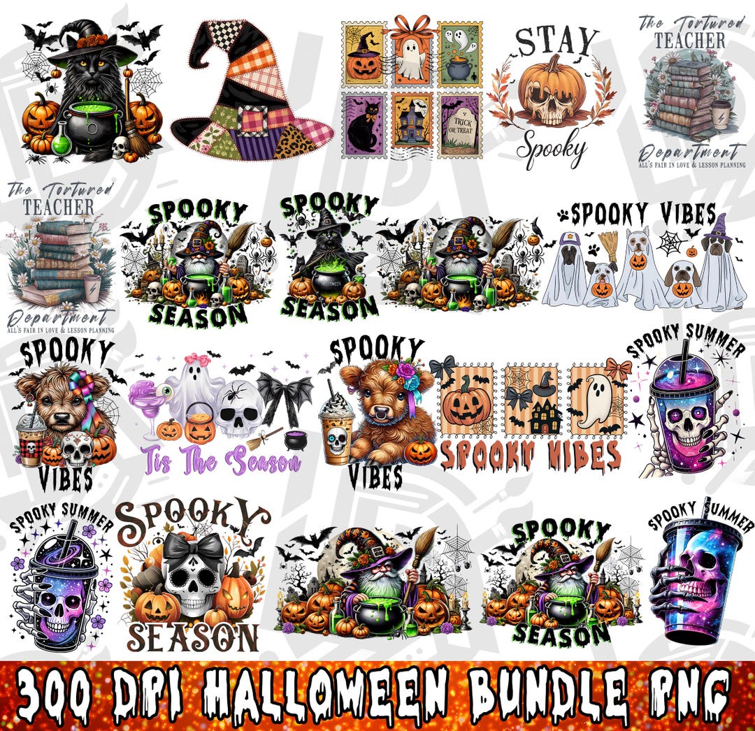 20 Halloween Mega Bundle Png, Halloween Bundle Png, Ghost Bundle Png ...