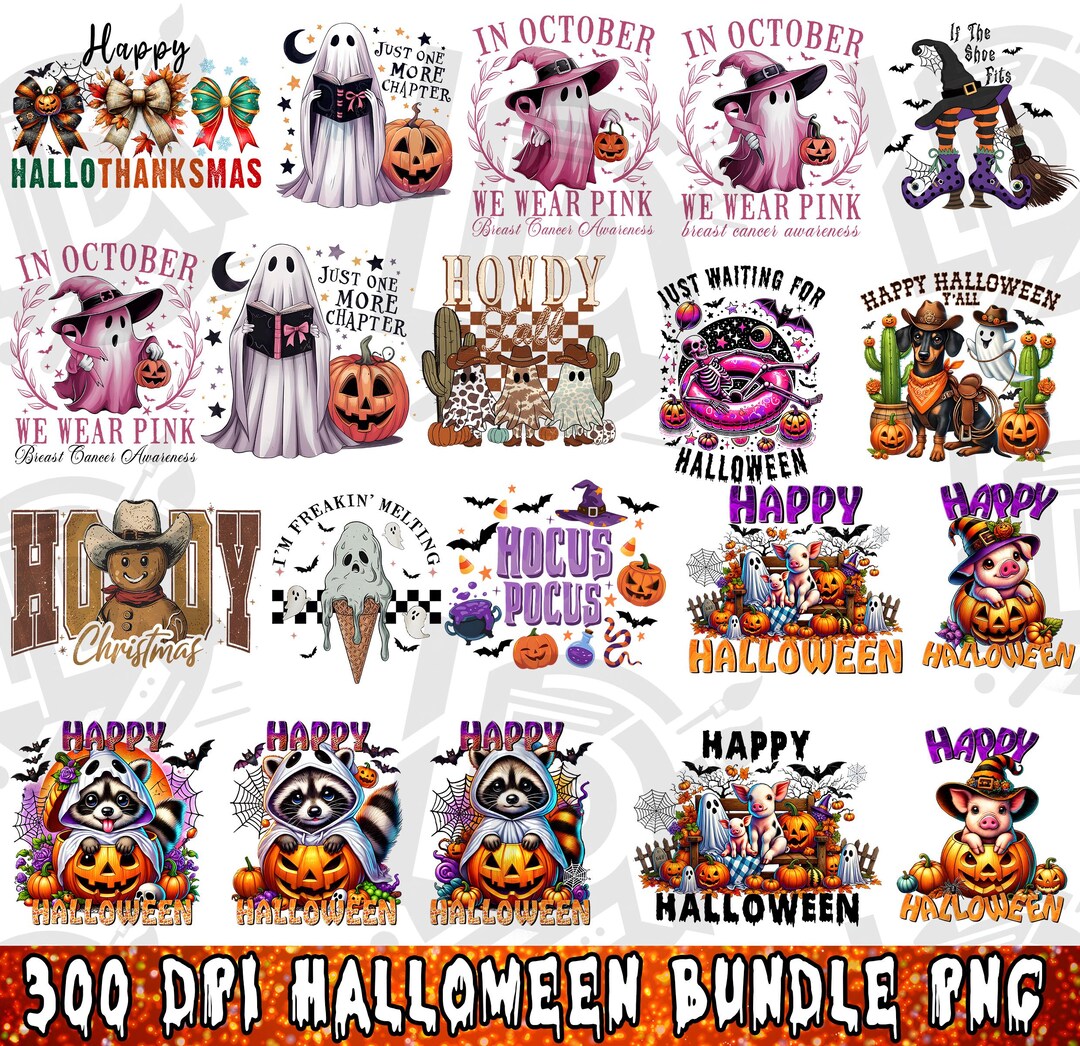 20 Halloween Mega Bundle Png, Halloween Bundle Png, Ghost Bundle Png ...