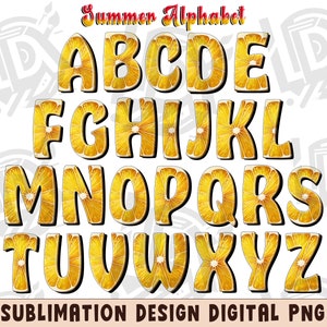 Summer Doodle Alphabet Bundle, Summer Life PNG, Sublimation Design ...