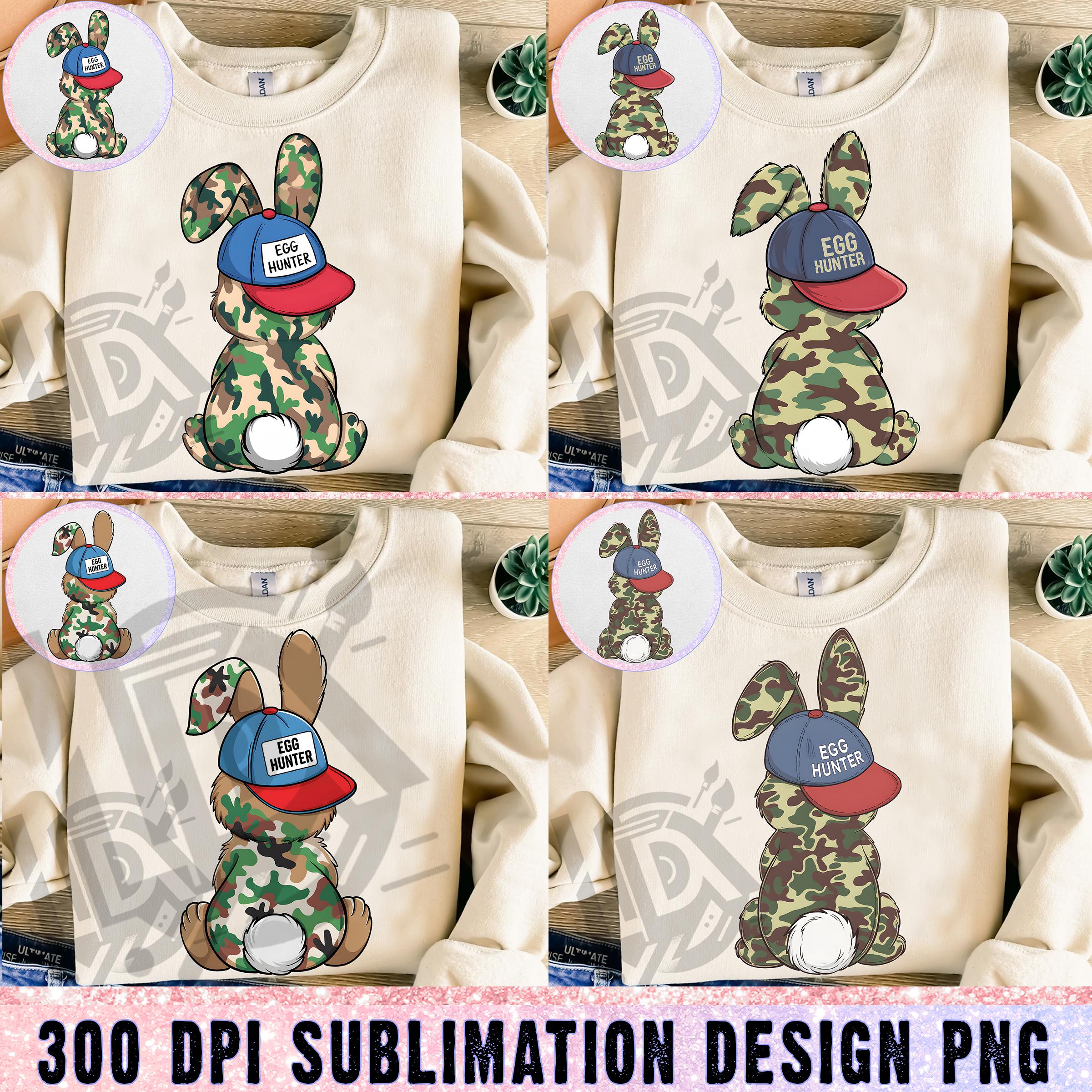 Camo Camouflage Bunny Png, Camo Bunny Bundle Png, Easter Bundle Png ...