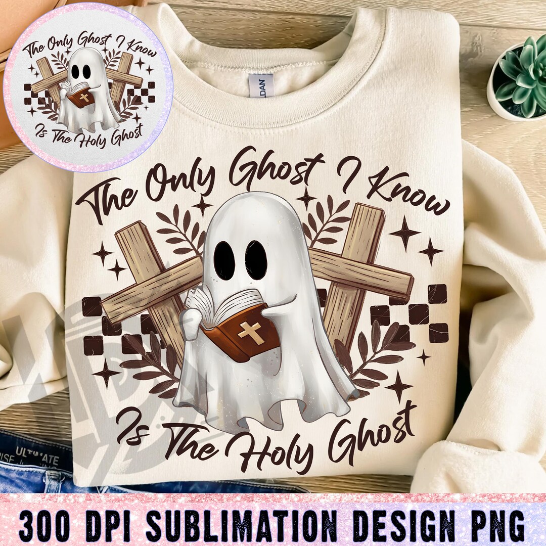 The Only Ghost Png, I Know is the Holy Ghost Png, Retro Halloween Png ...