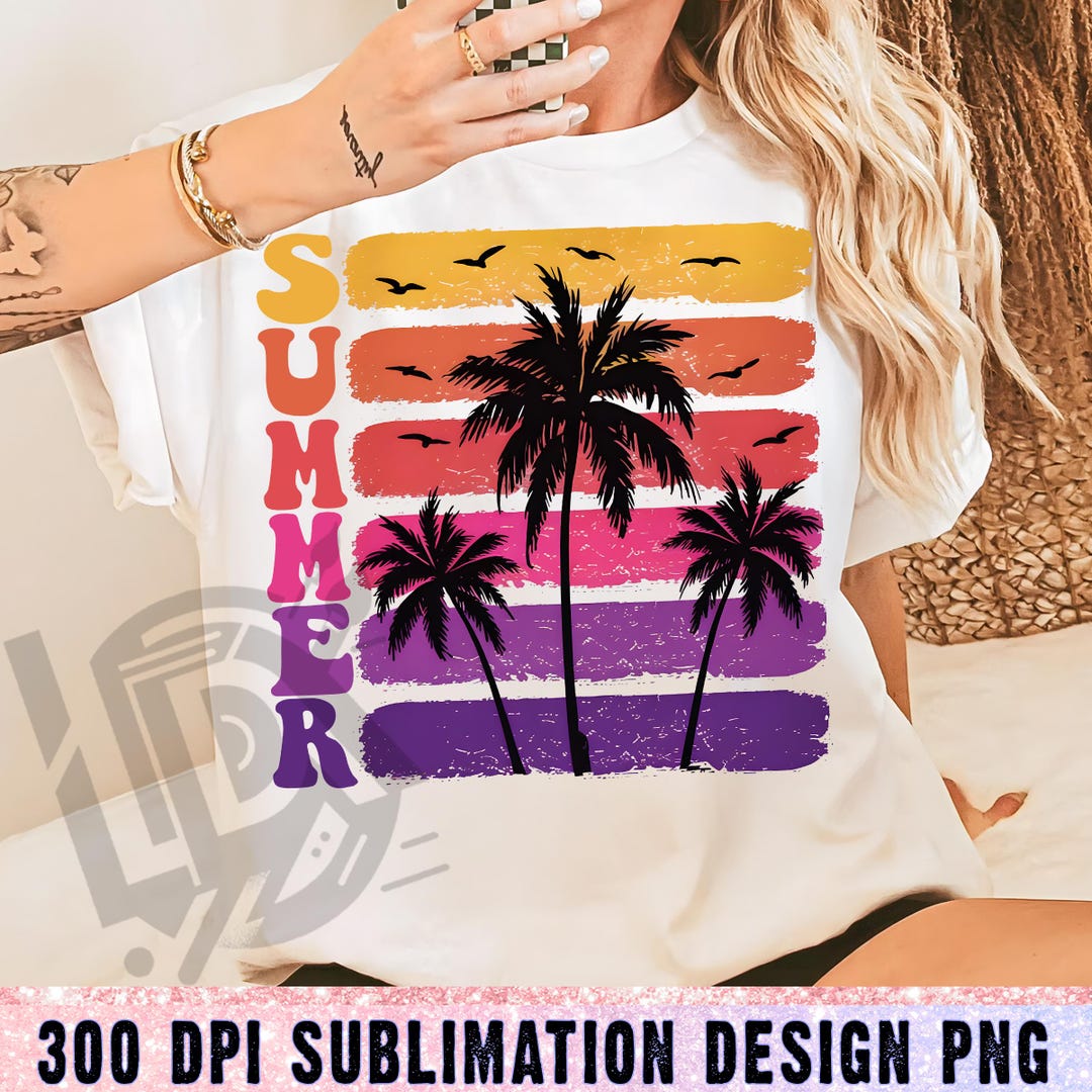 Summer Vibes Png, Summer Coquette Png, Sublimation Designs, Palm and ...