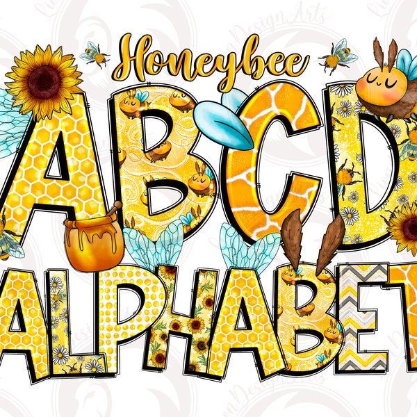 Honey Bee Alphabet - Etsy