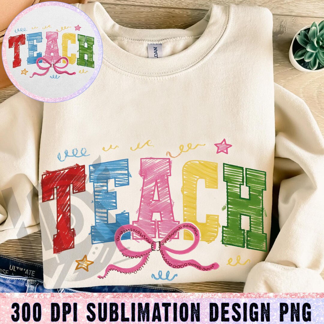 Coquette Teach Png, Teacher Coquette Png, Bows Teach PNG, Teacher Gift ...