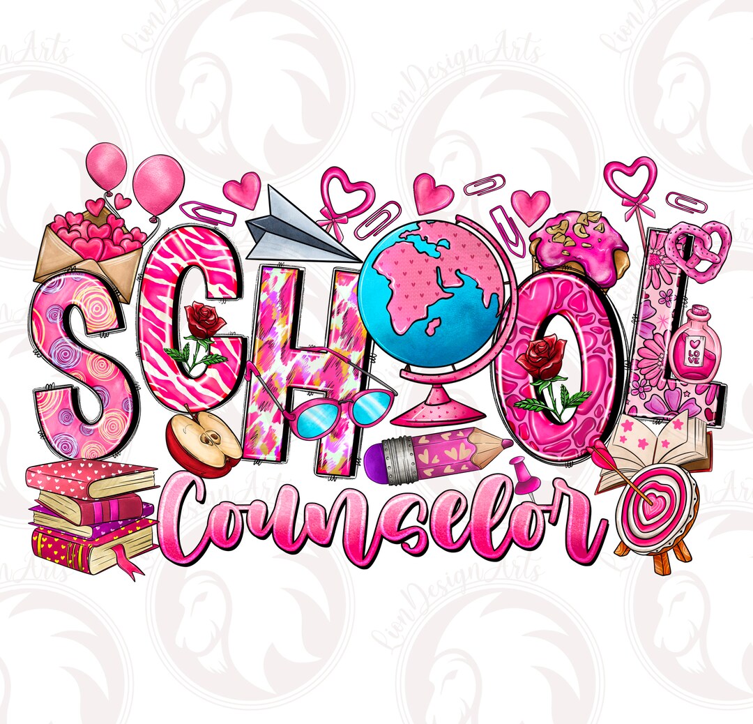 School Counselor Valentine's Day Png, Sublimation Design Download, Back ...