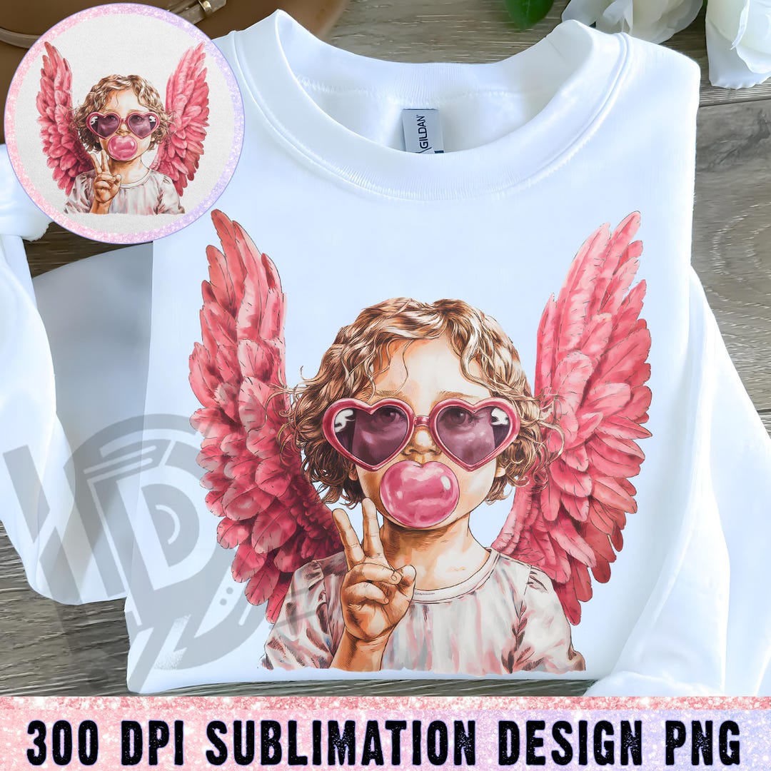 Cupid Valentines Day Blowing Bubble Png, Vintage Valentines Day Png ...