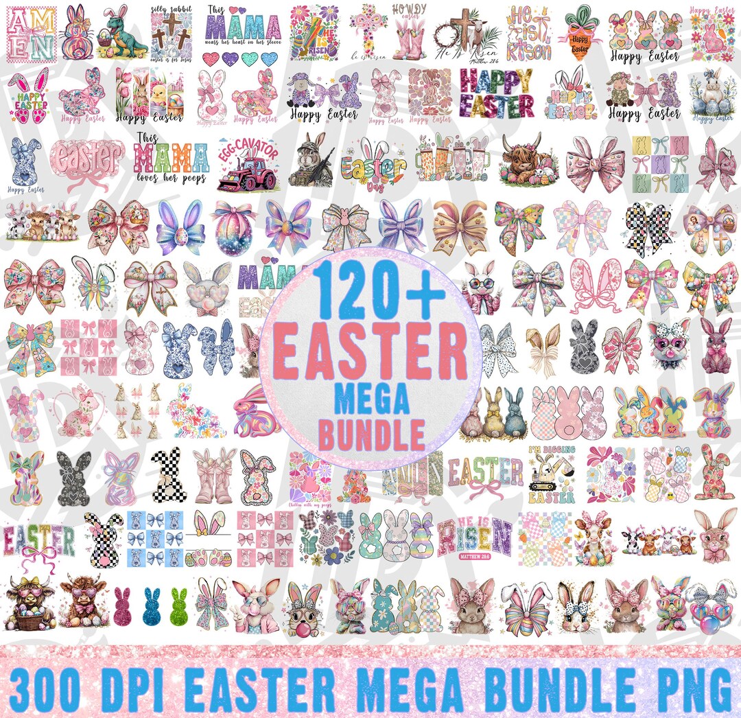 120+ Happy Easter Day Mega Bundle Png, Easter Day Bundle Png, Easter ...