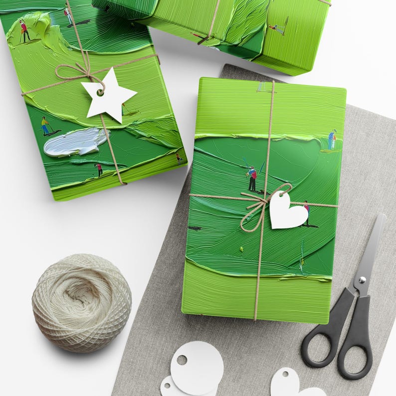 Golf Gift Wrapping Paper: Sports Theme, Vibrant Colors - Etsy