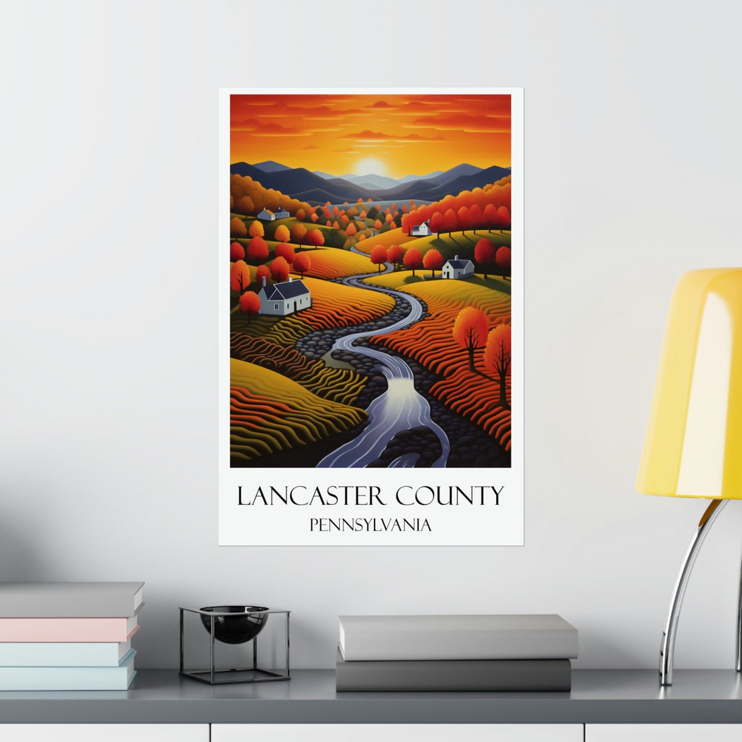 Lancaster County Autumn Hills Wall Art Poster Unique Home - Etsy