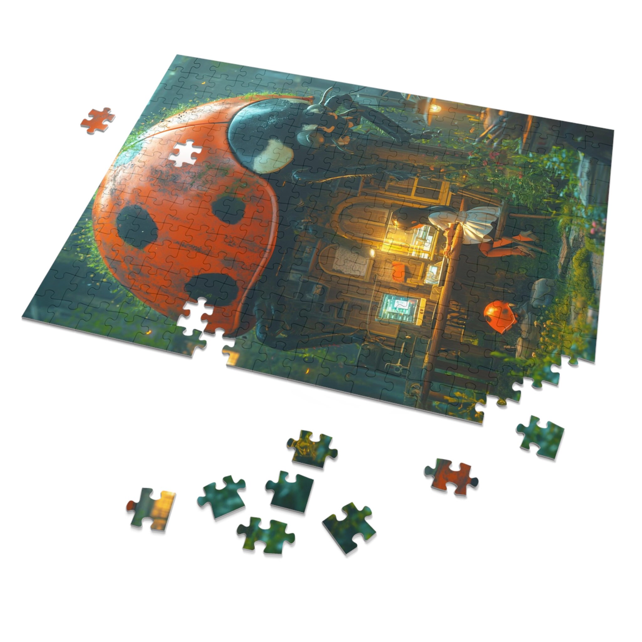 Enchanted Ladybug Habitat Puzzle Whimsical Garden Life Jigsaw Mystical ...