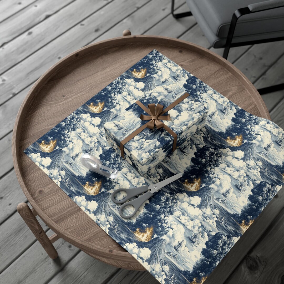 Vintage Krakatoa Disaster Wrapping Paper Perfect for Holidays and ...