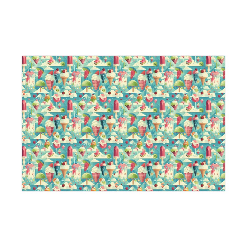 Ice Cream Wrapping Paper Unique and Summer Gift Wrap for Ice Cream ...