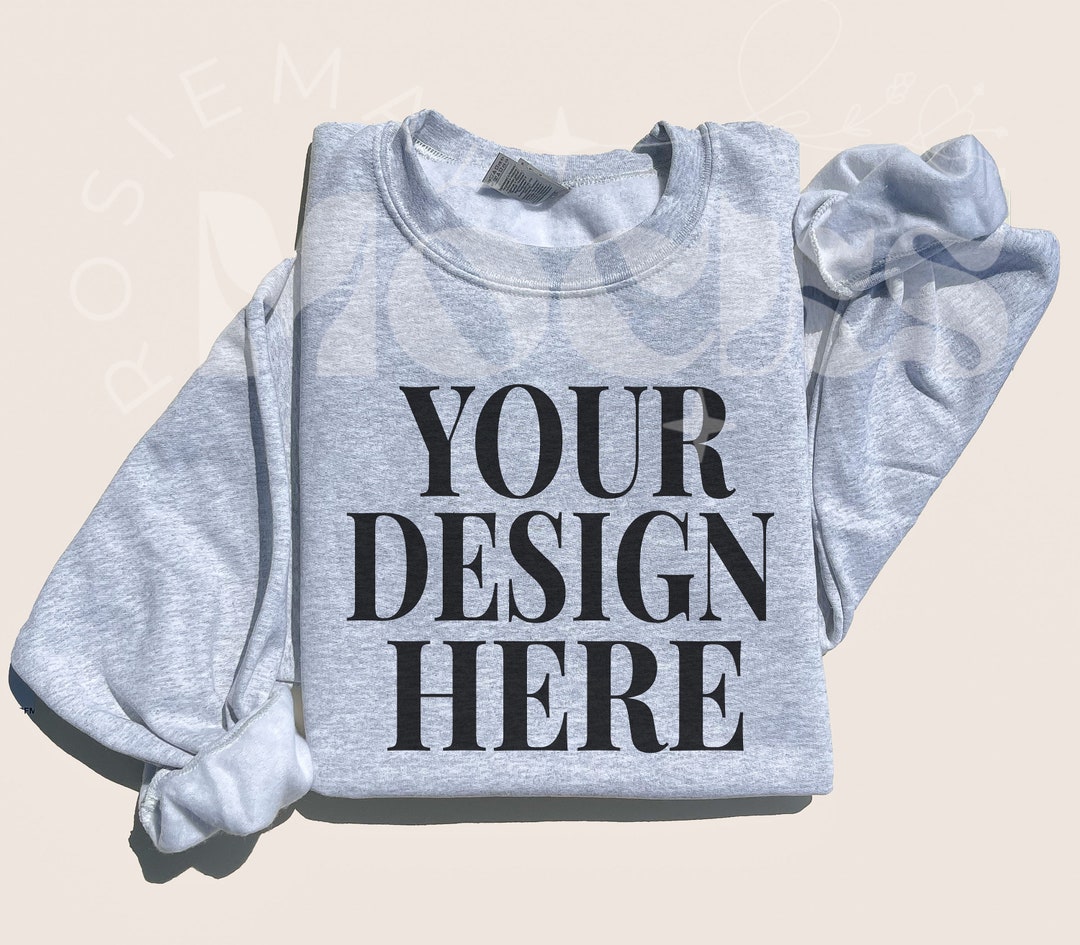 Gildan 1800 Mock up Ash Crewneck Trendy Mock 1800 Crewneck Gildan ...