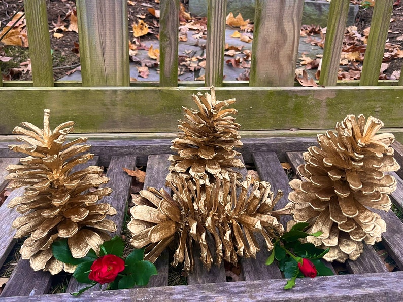Jumbo Gold Pinecone - Etsy