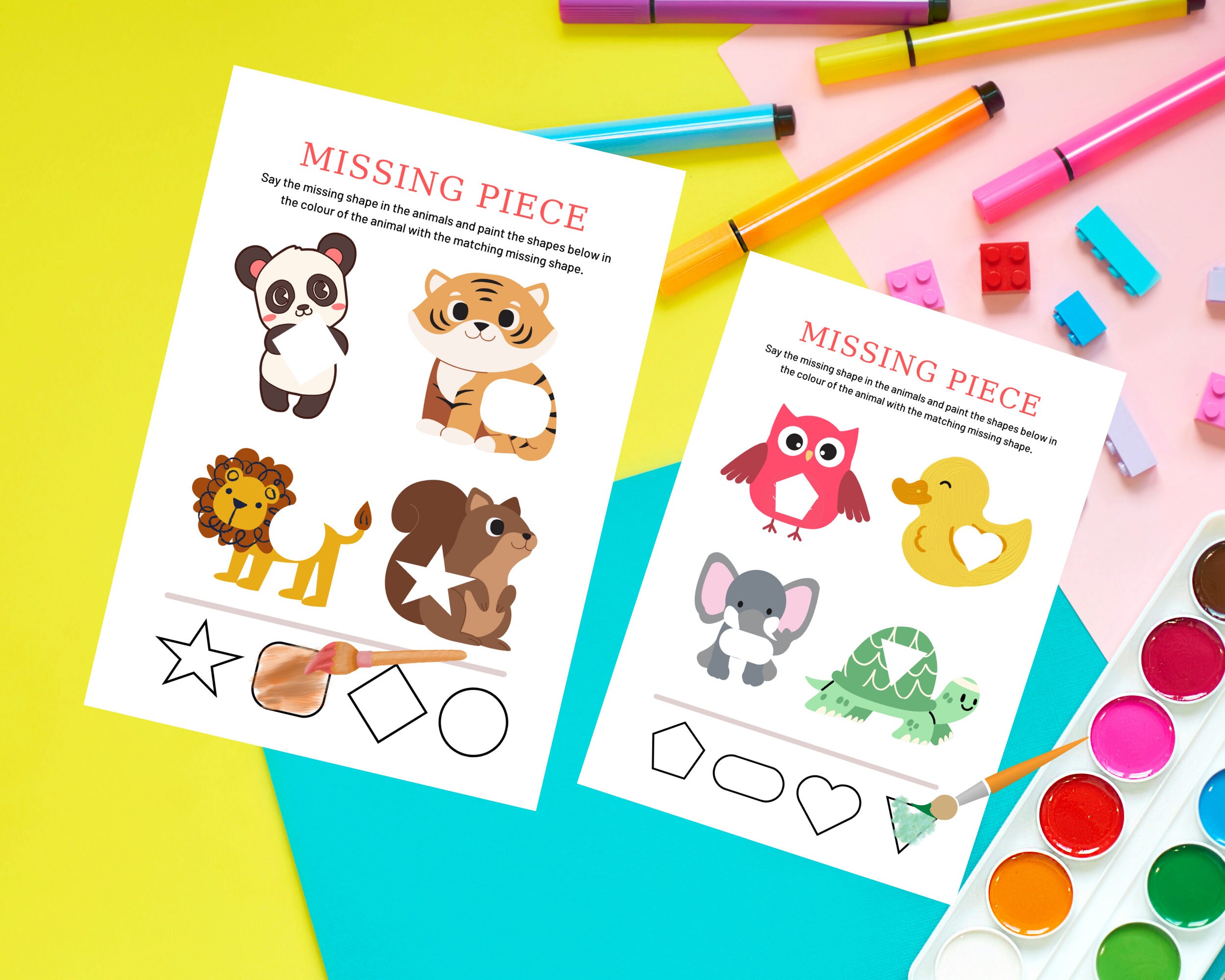 Printable Scissor Skills Practice: Cut & Glue Activities, Animal ...