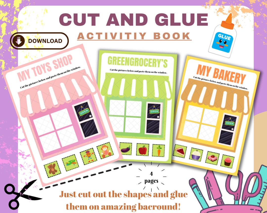Printable Cut & Glue Worksheets for Kids | Fun Scissor Skills Activity ...