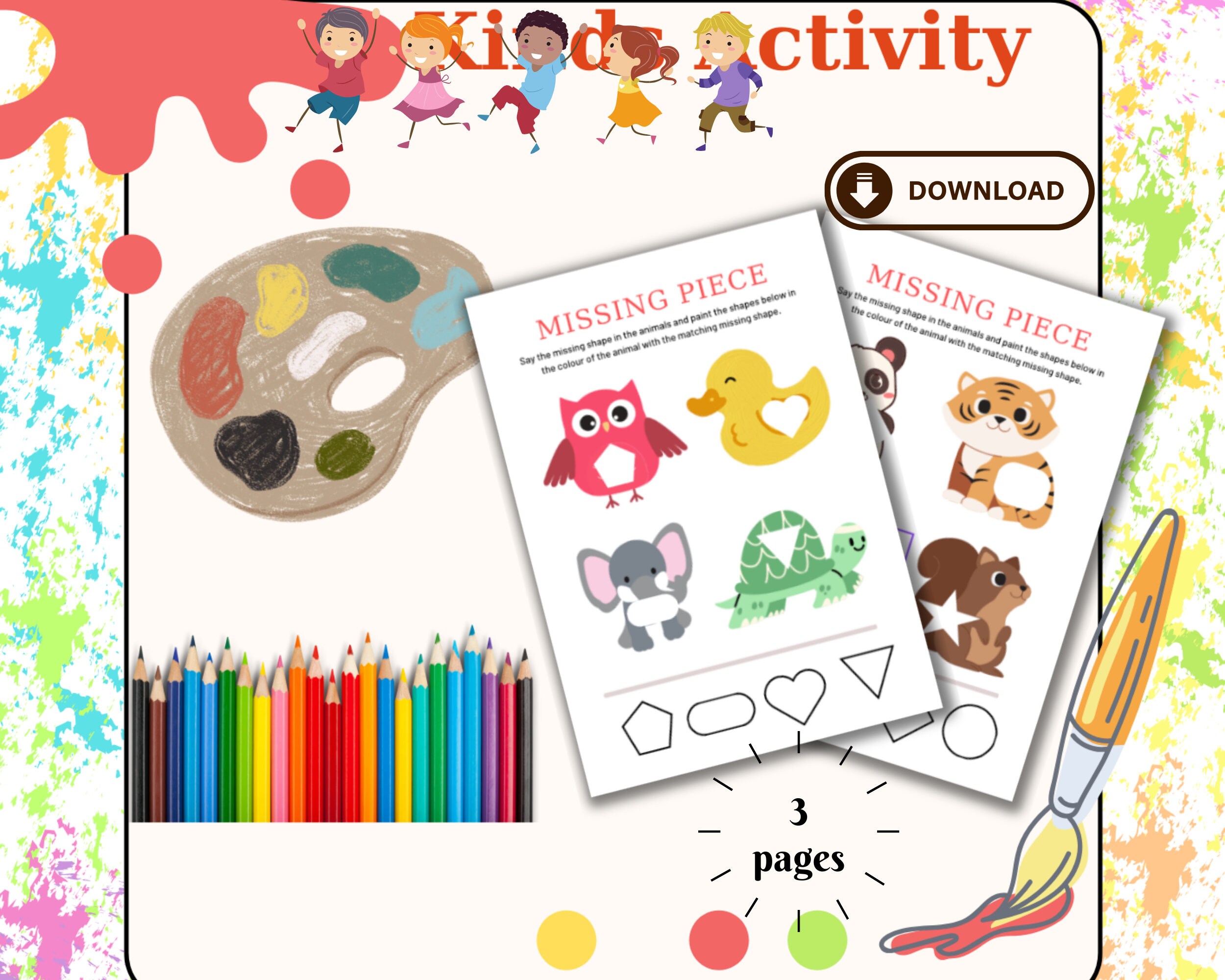 Printable Scissor Skills Practice: Cut & Glue Activities, Animal ...