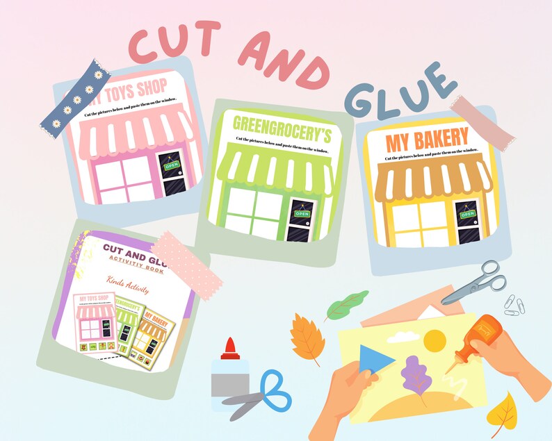 Printable Cut & Glue Worksheets for Kids Fun Scissor Skills Activity ...