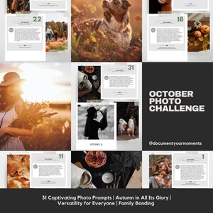 31 Prompts October Photo Challenge Printable Kit - Instant Download - Etsy