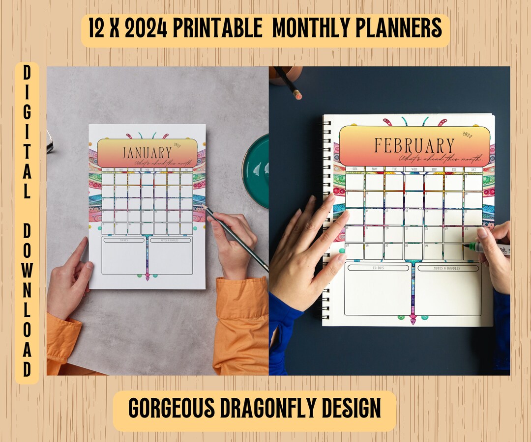 12 Printable 2024 Monthly Calendar Pages Calendar Pages Printable ...