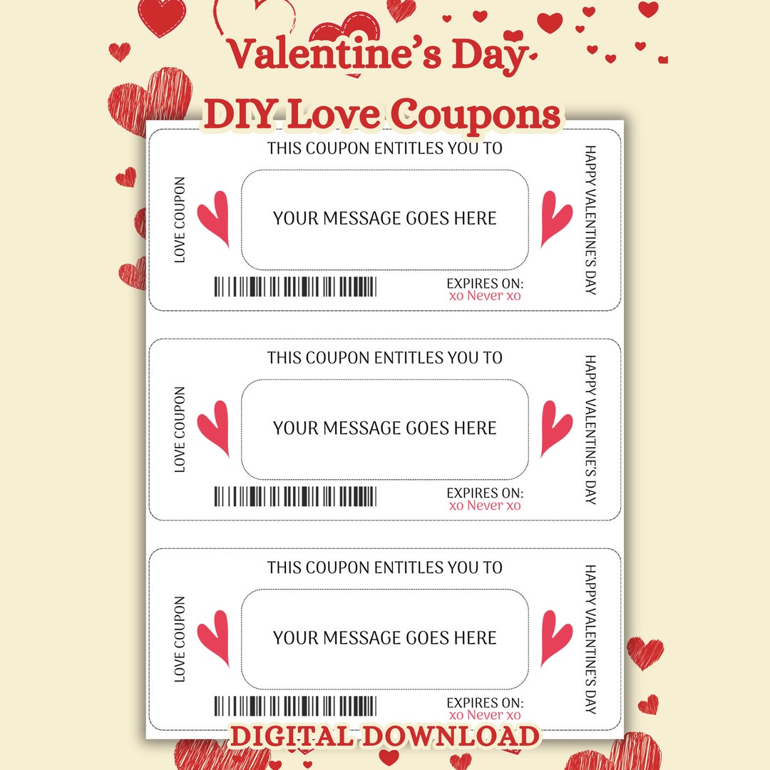 Editable Valentine's Day Love Coupons Canva Template Date Fun Happy ...