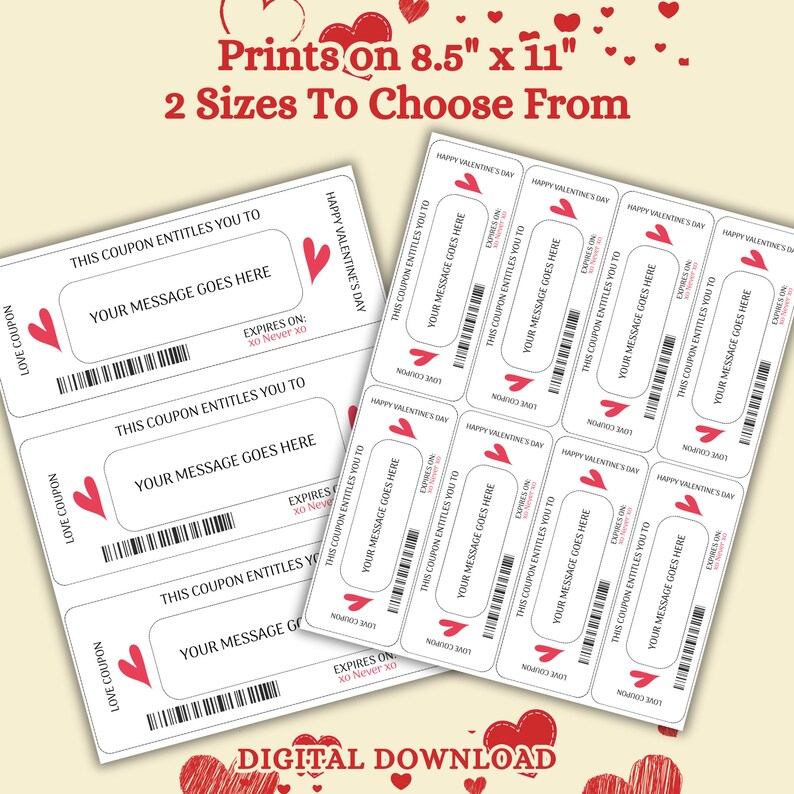 Editable Valentine's Day Love Coupons Canva Template Date Fun Happy ...
