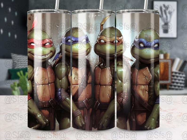 Ninja Turtles Theme Tumbler Wrap Design 20oz Skinny Tumbler Design ...