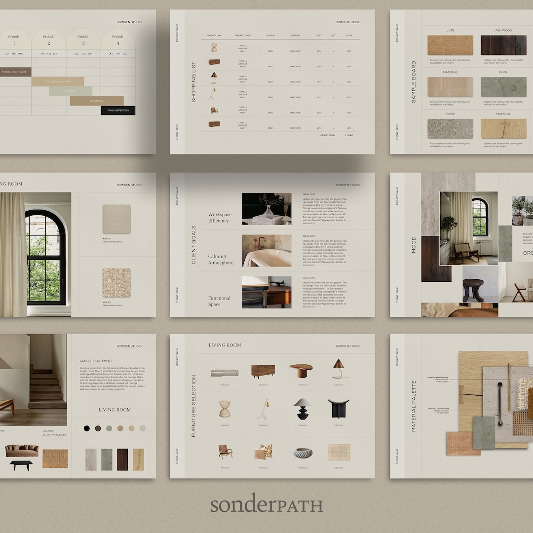 Interior Design Template for Interior Designers, Interior Design Mood ...