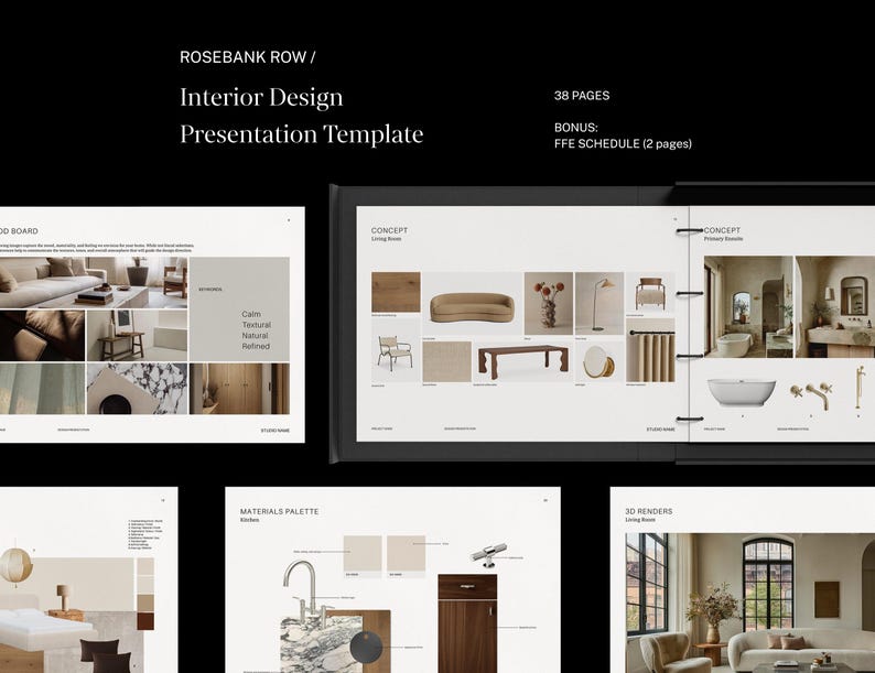 Interior Design Client Presentation Template, Concept Mood Material ...