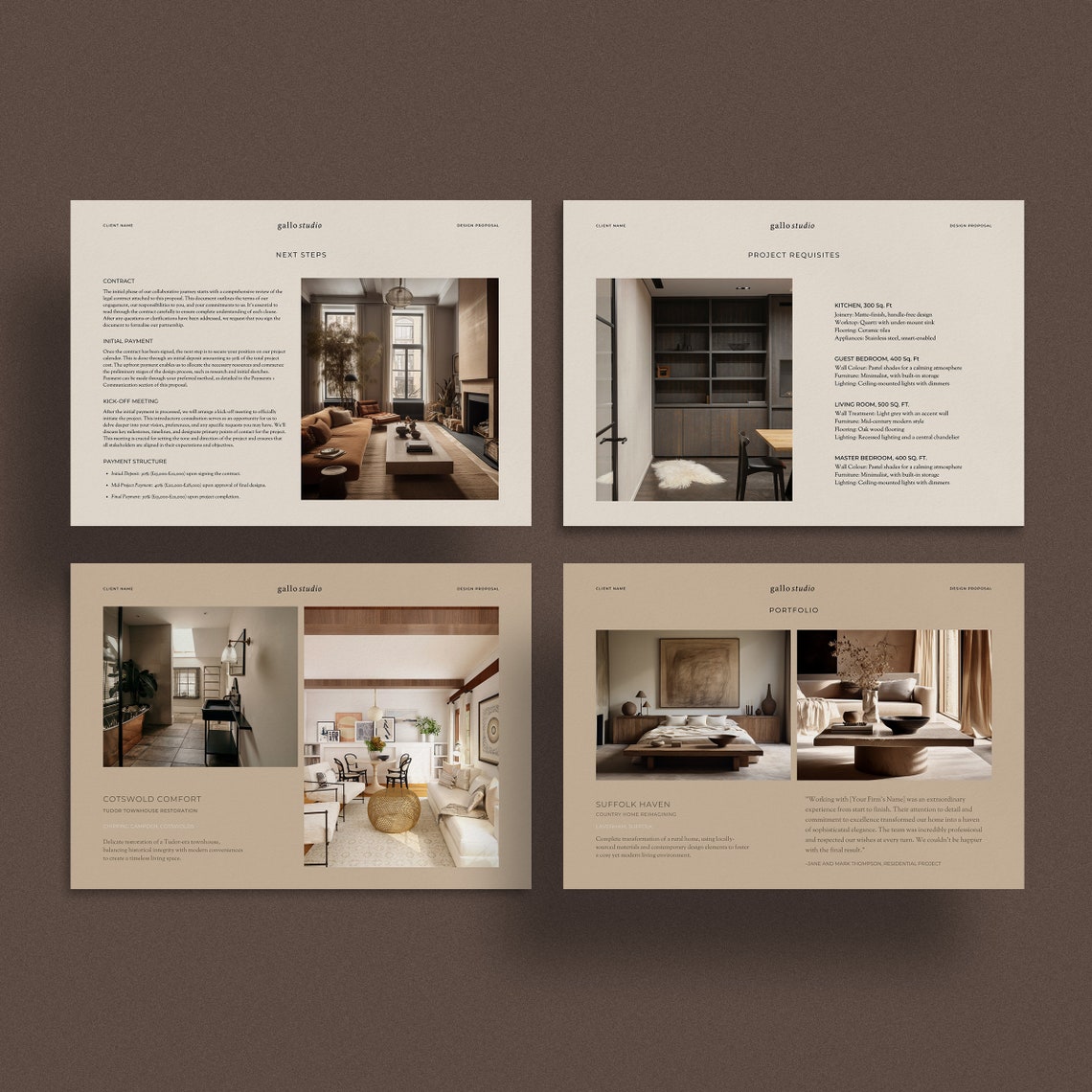 Interior Design Proposal Template for Interior Designers, Invoice and ...