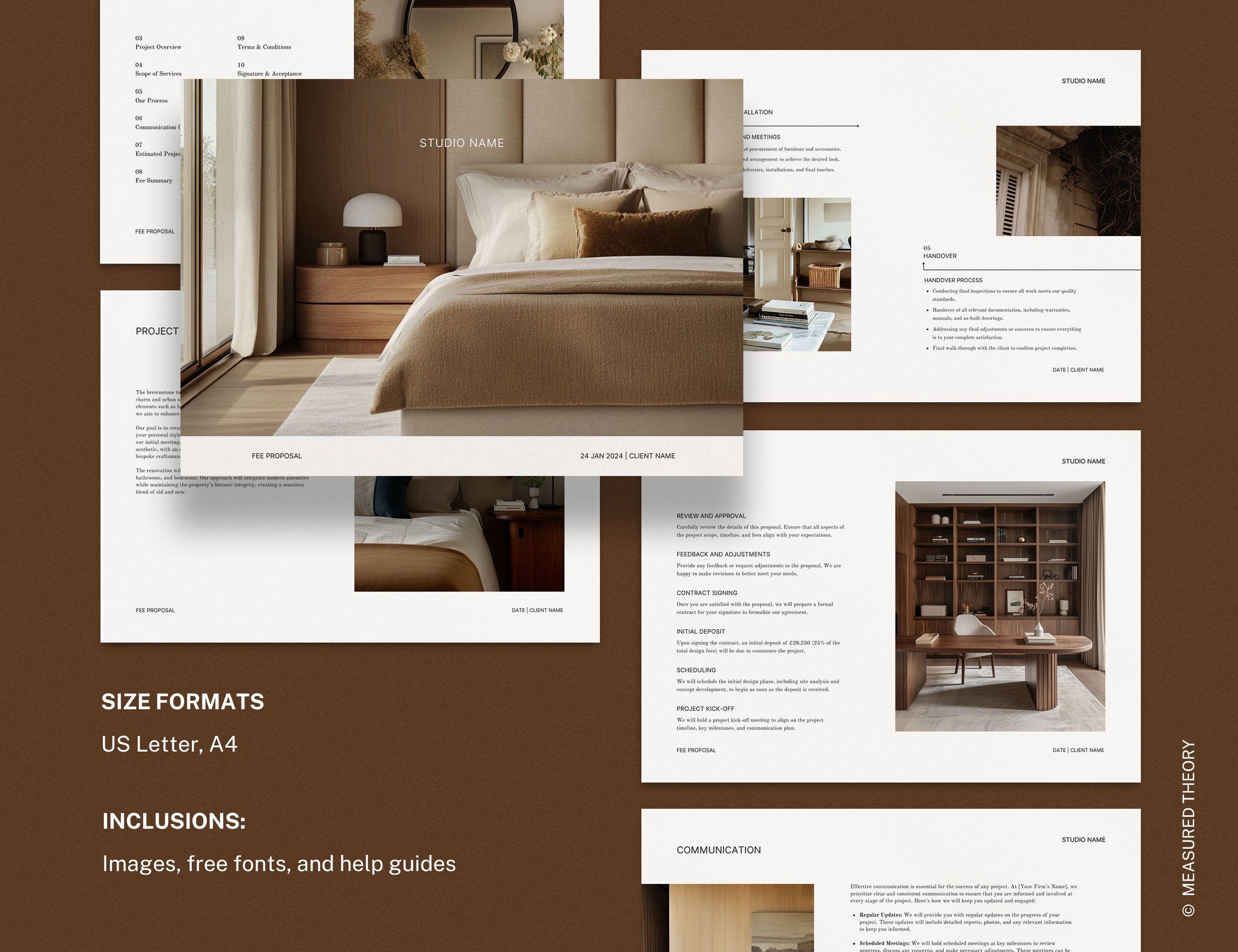 Interior Design Fee Proposal Template, Editable in Canva, Indesign ...