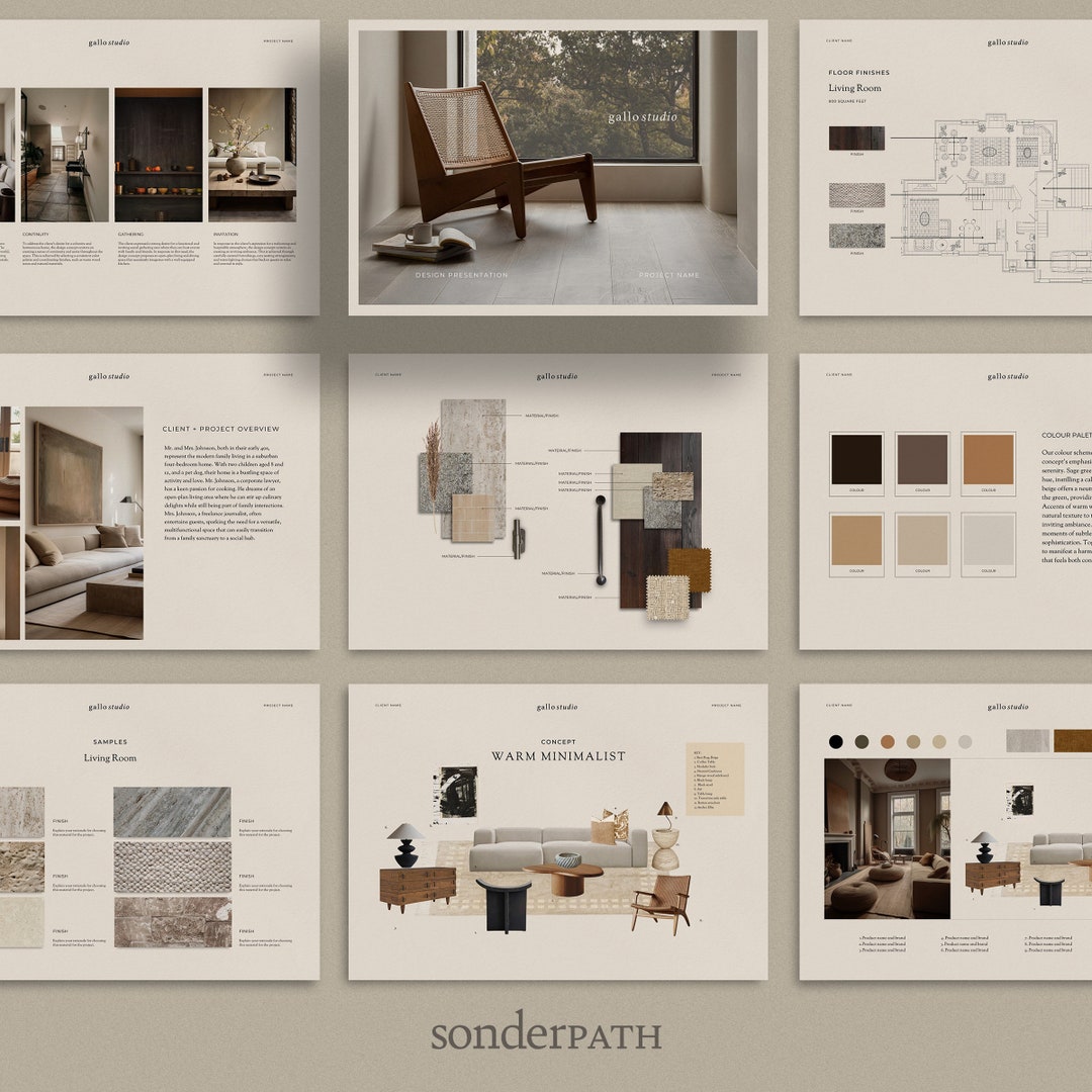 Interior Design Presentation Template, Mood Board, Design Proposal ...