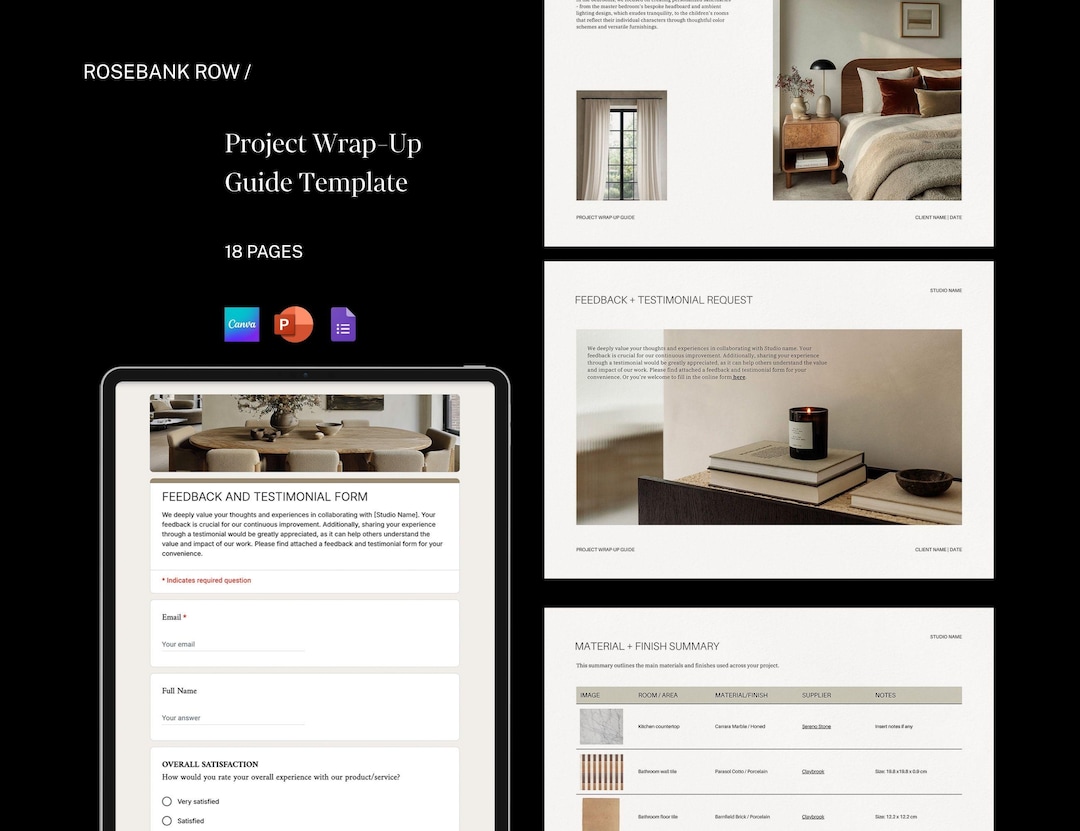 Interior Design Project Wrap-up Guide Template for Designers and ...