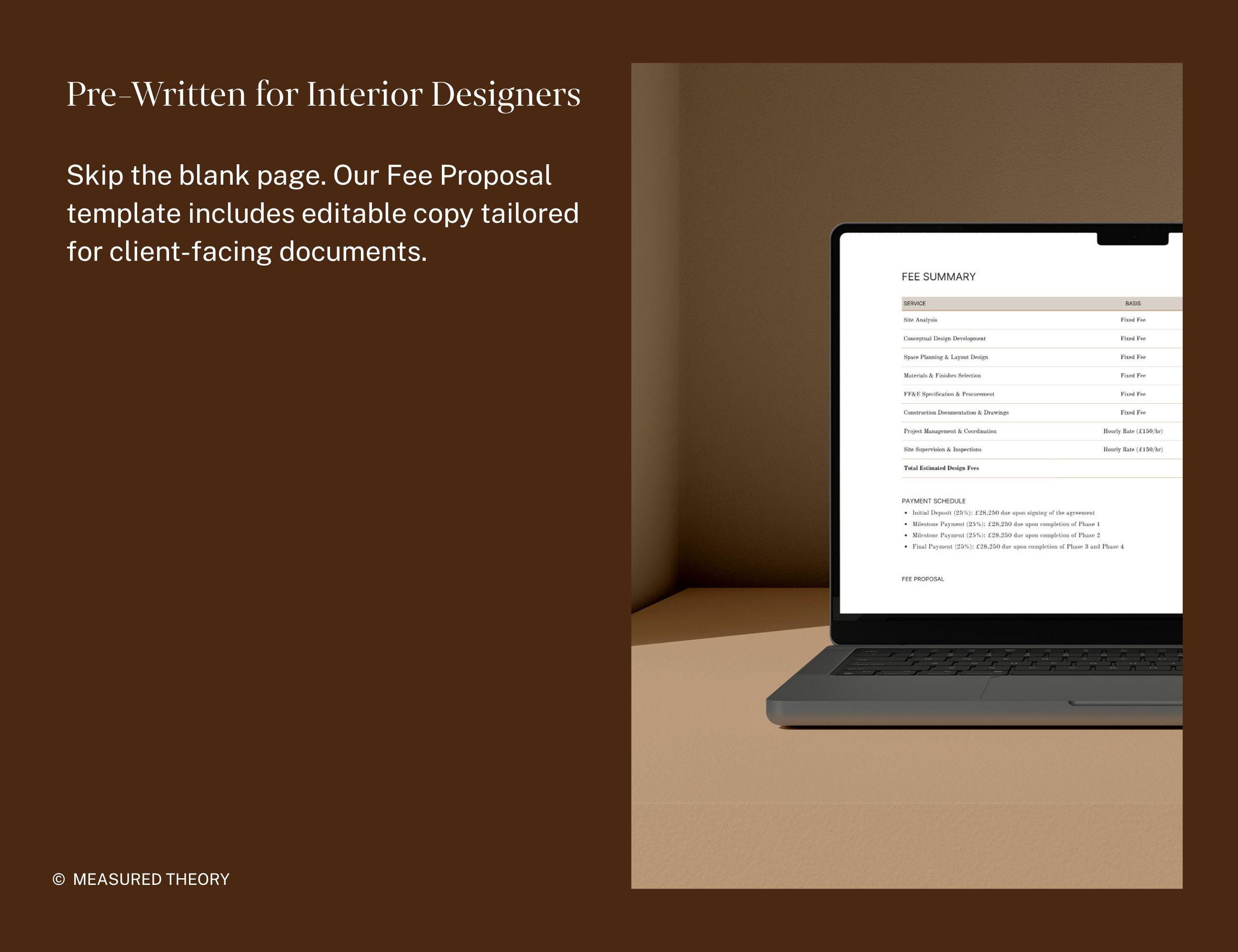 Interior Design Fee Proposal Template, Editable in Canva, Indesign ...