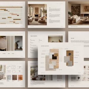 Interior Design Presentation Template, Concept Mood Board Template for ...