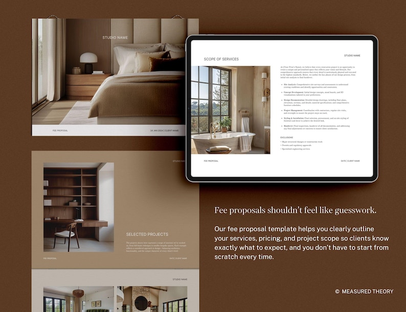 Interior Design Fee Proposal Template, Editable in Canva, Indesign ...