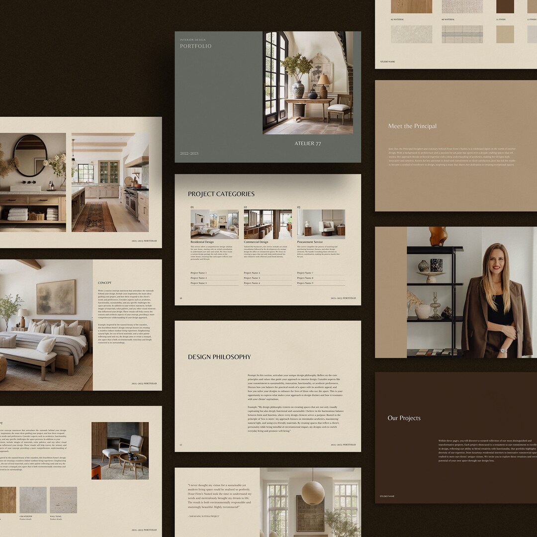 Buy Interior Design Portfolio Template for Interior Designers, Canva ...