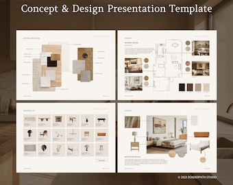 Interior Design Presentation Template, Concept Mood Board Template for ...