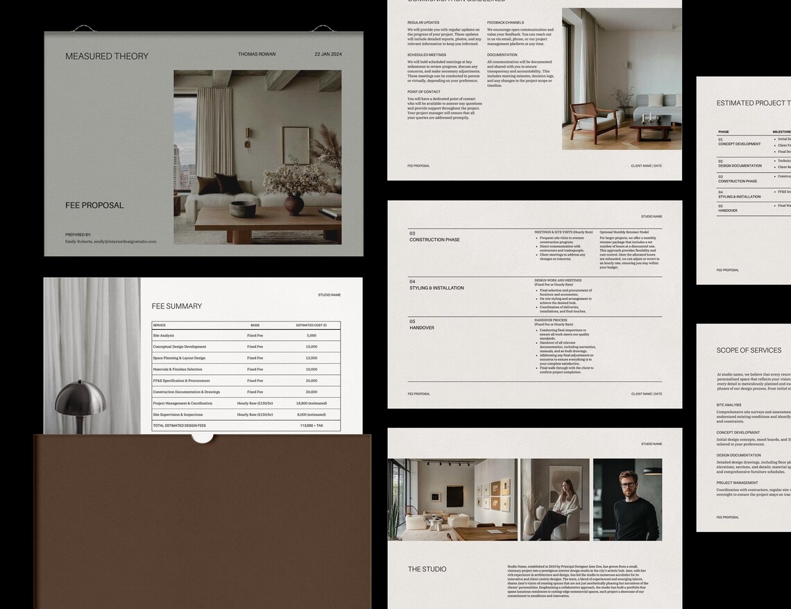 Interior Design Fee Proposal Template | Canva, Powerpoint (US Letter ...