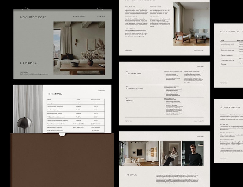 Interior Design Fee Proposal Template | Canva, Powerpoint (US Letter ...