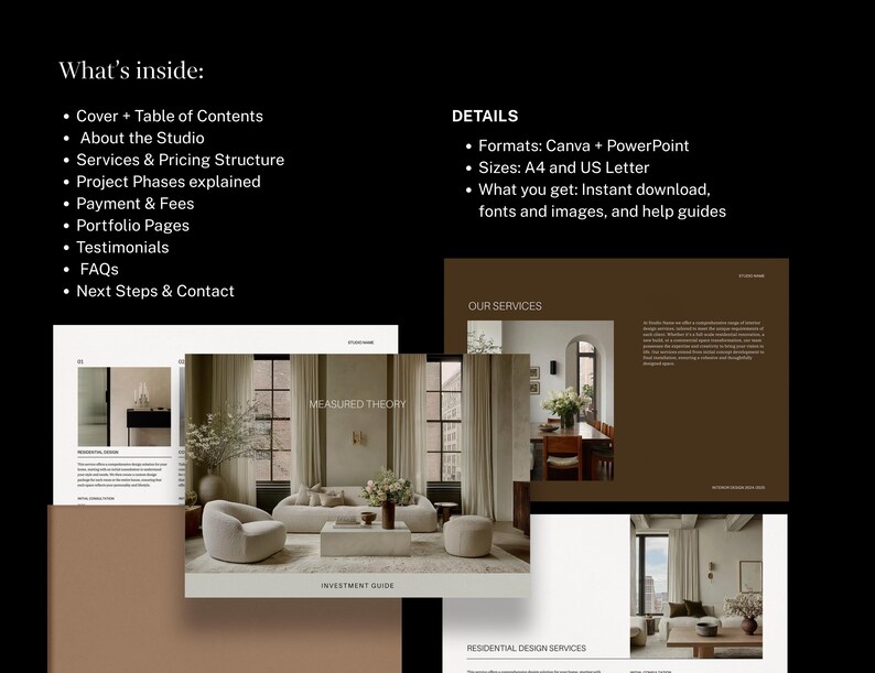 Interior Design Investment Guide Template for Designers and Architects ...
