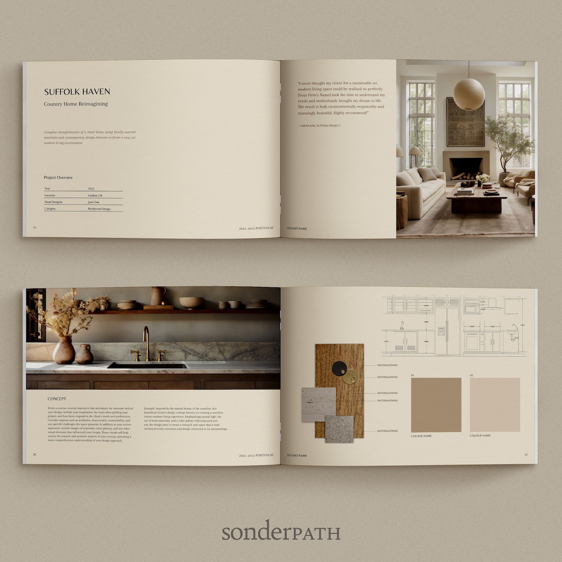 Interior Design Portfolio Template for Interior Designers, Canva ...