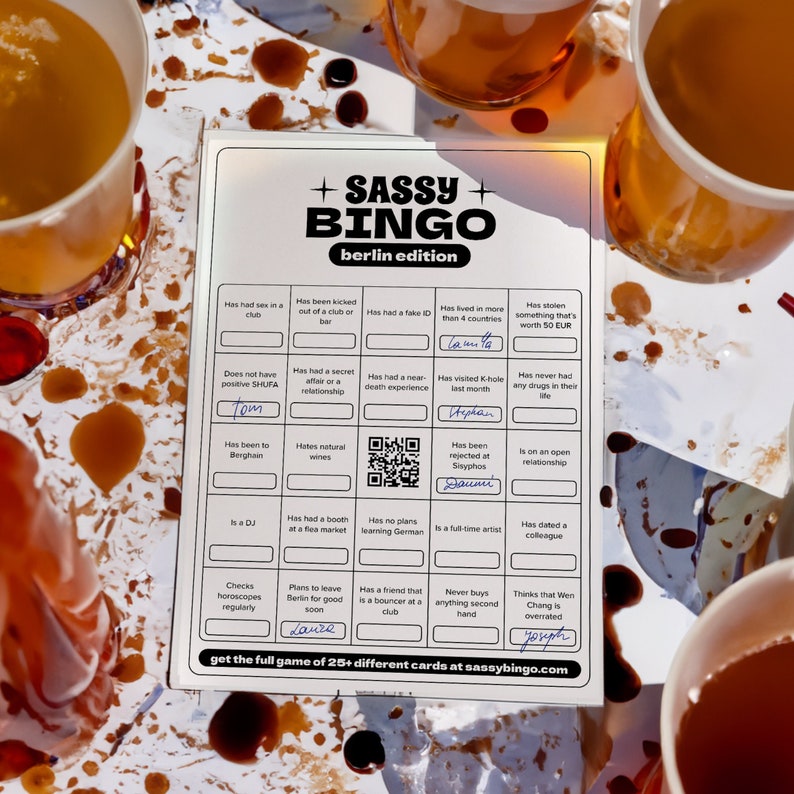 Party Bingo .pdf Cards - NSFW Sassy Berlin Edition - Etsy