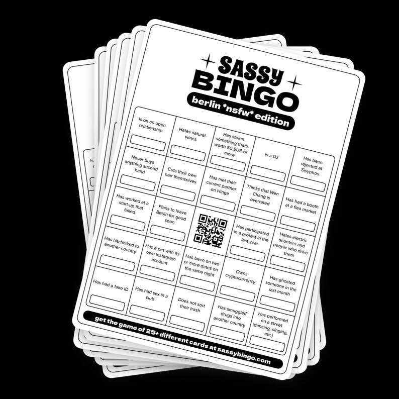 Party Bingo .pdf Cards - NSFW Sassy Berlin Edition - Etsy