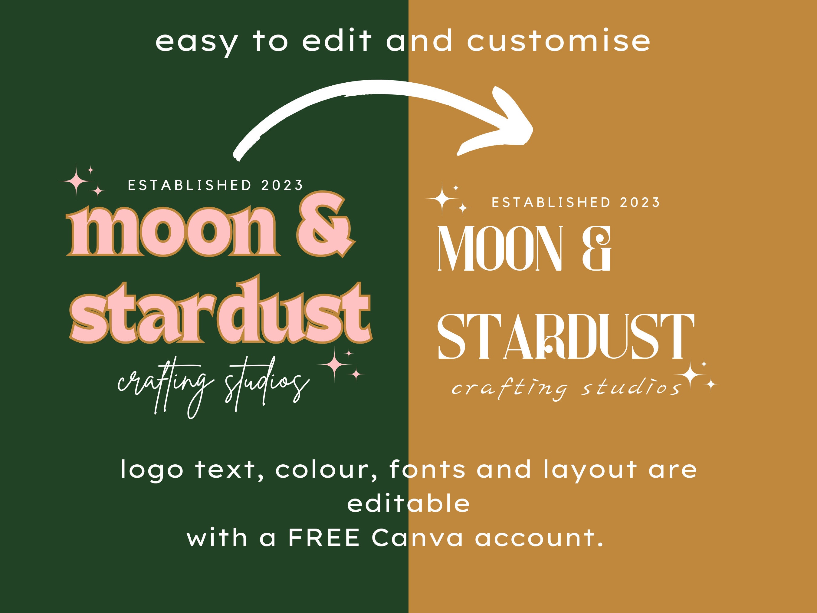 Editable Logo Canva Template DIY Logo Design Editable Logo - Etsy