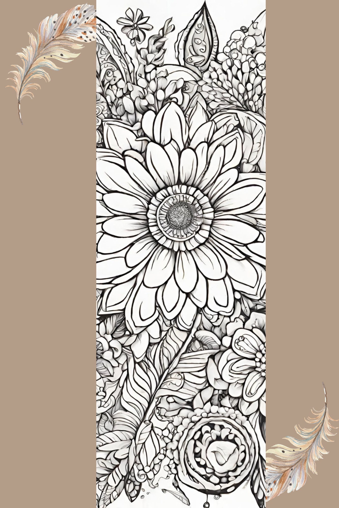 Printable Boho Coloring Bookmarks, Printable Bookmarks, Instant ...