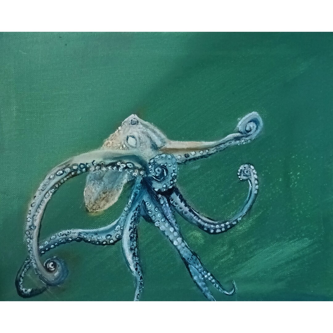 Octopus Acrylic Painting Art Print - Etsy