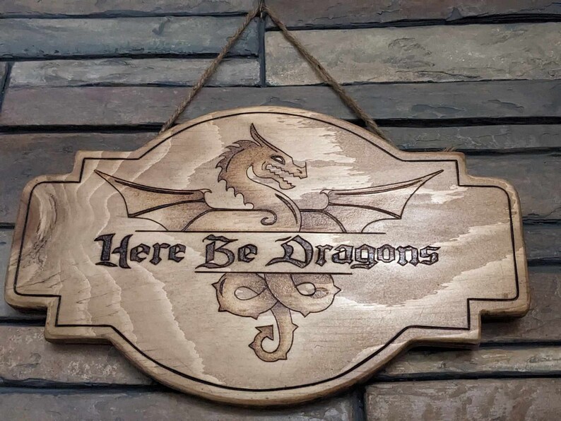 Here Be Dragons tavern Sign - Etsy