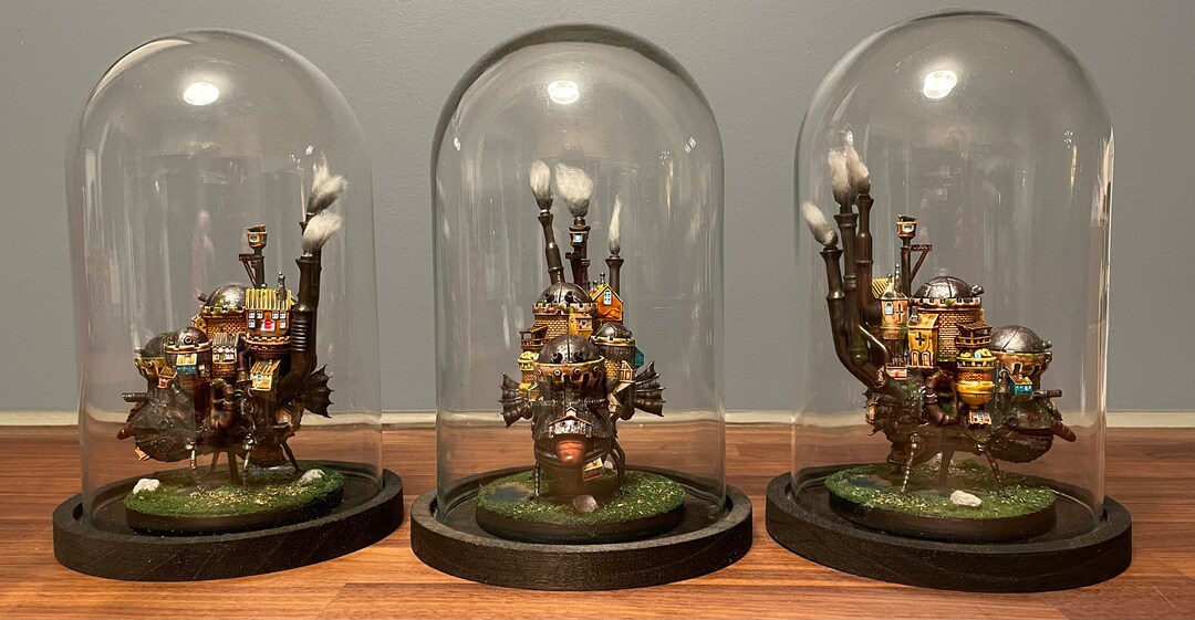 Howls Moving Castle Diorama in Glass Dome With Woodwn Base - Etsy