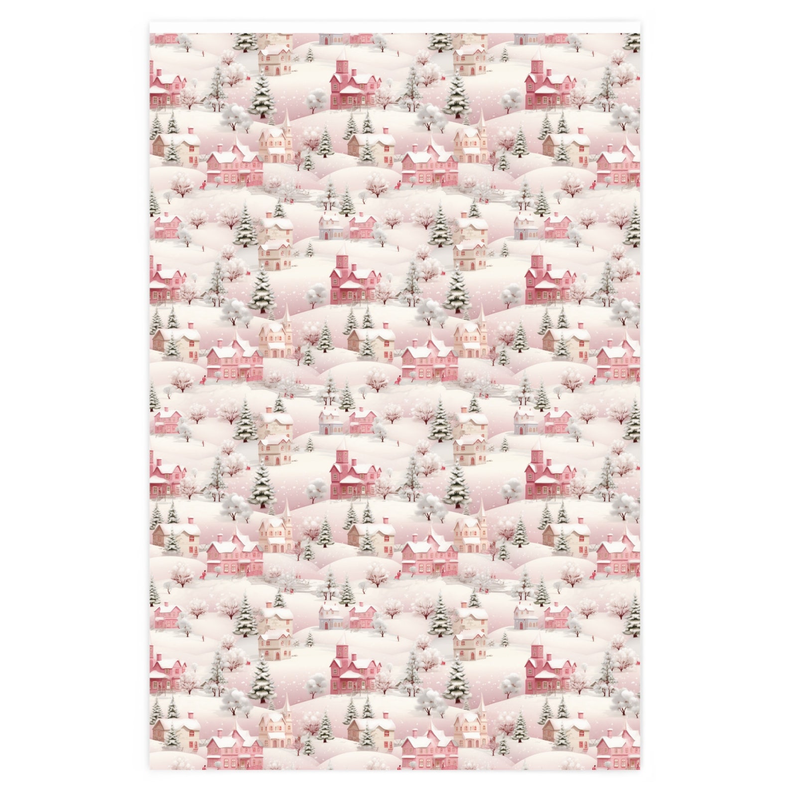 Pink Christmas Wrapping Paper Christmas Tree Pink Snow Paper Luxury ...